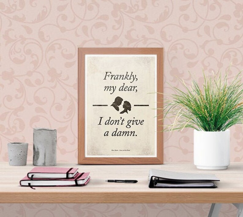 Gone With the Wind Rhett Butler Literary Quote Small Poster - Etsy