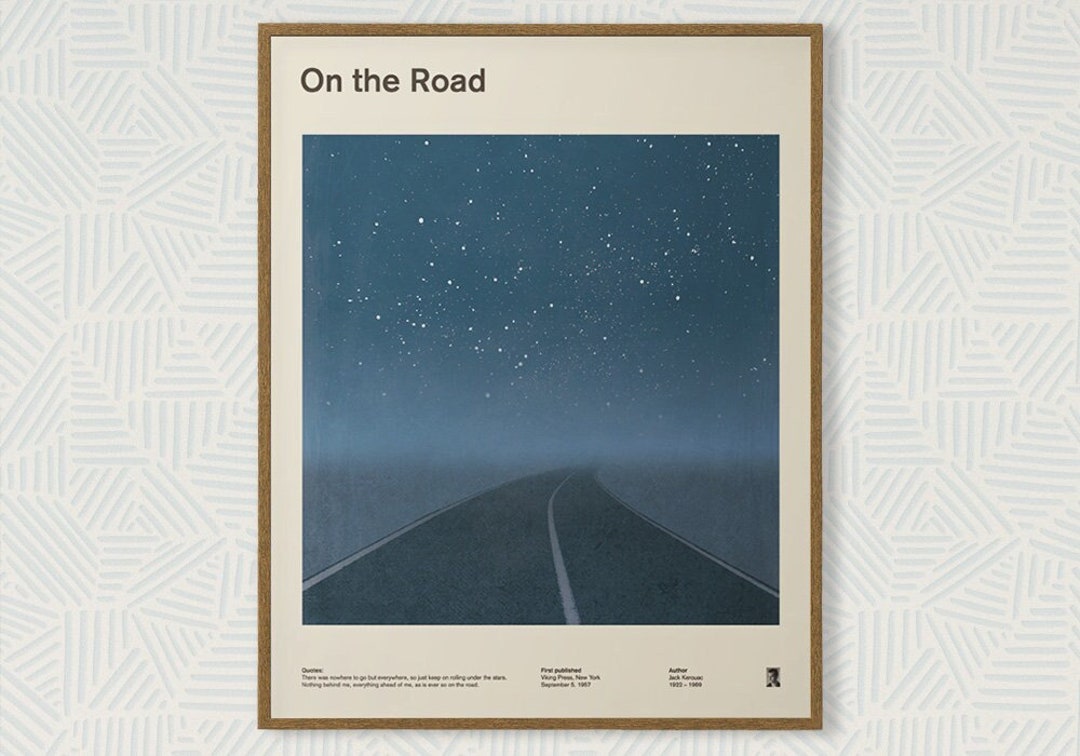 On the Road, Jack Kerouac Book Cover Poster, Literary Art Print ...