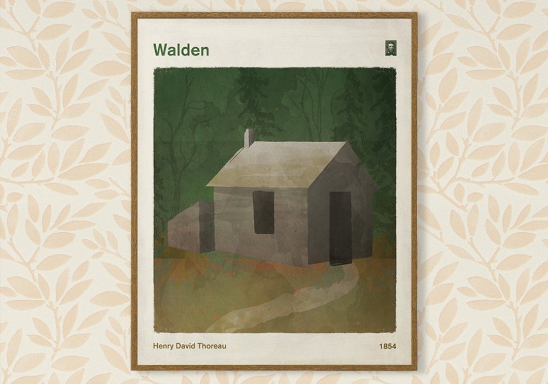 Thoreau "walden" - Medium Literary Book Cover Poster, Literary Gift ...