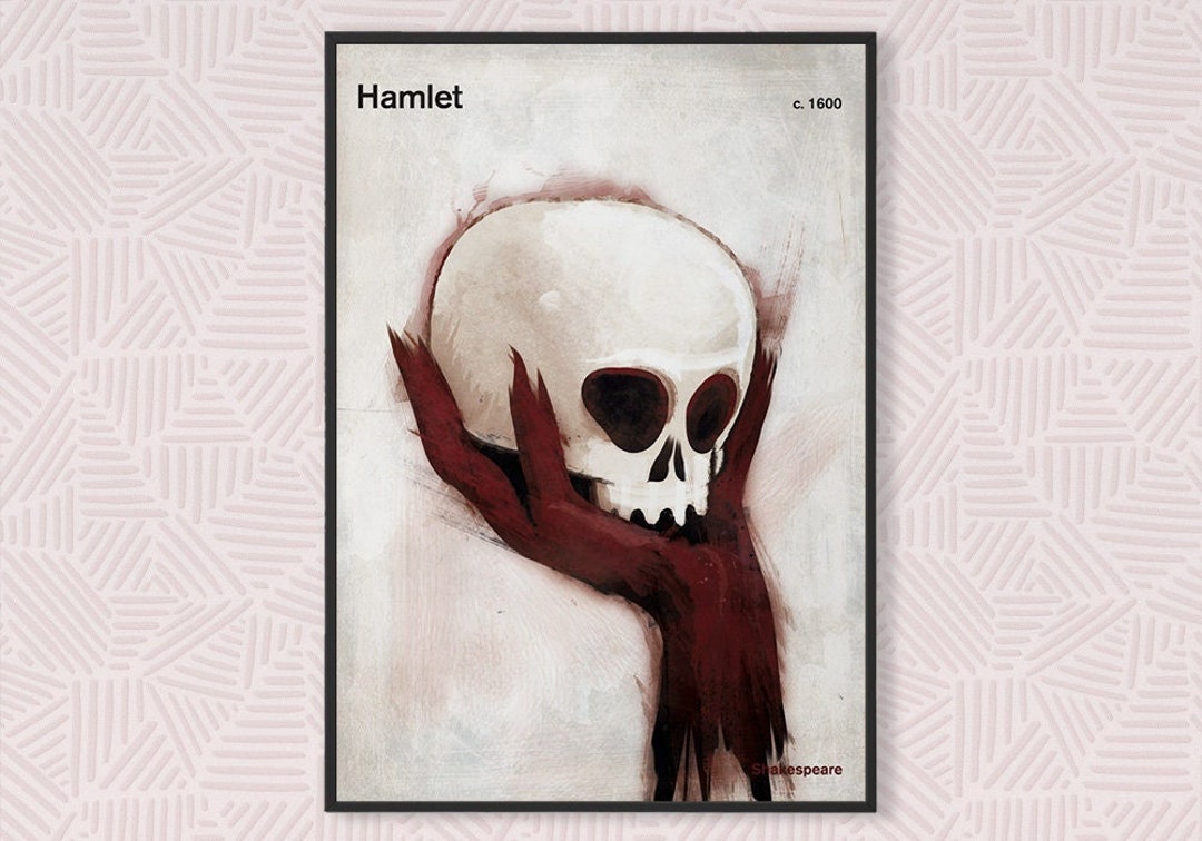 Hamlet, Shakespeare - Literary Book Cover Poster Large, Theater Poster ...