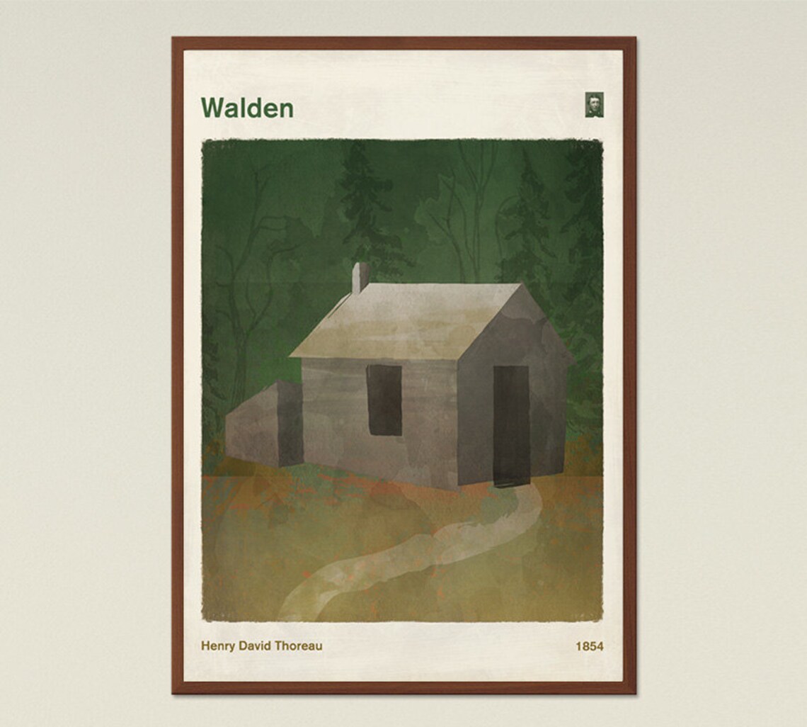 Thoreau Walden Large literary book cover | Etsy