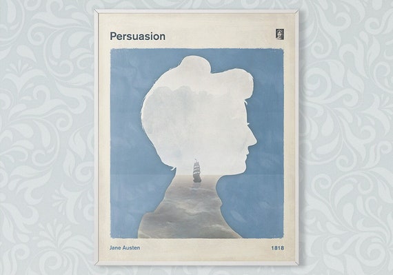 Jane Austen Persuasion Book Cover Poster Medium Literary - Etsy
