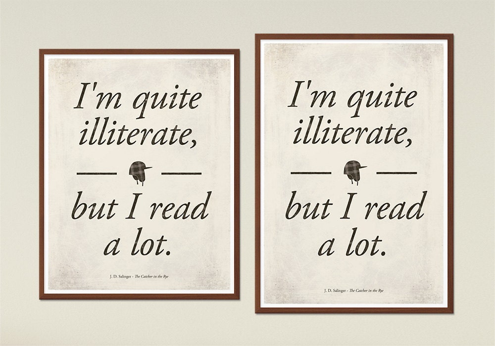 Salinger's The Catcher in the Rye Medium literary quote | Etsy