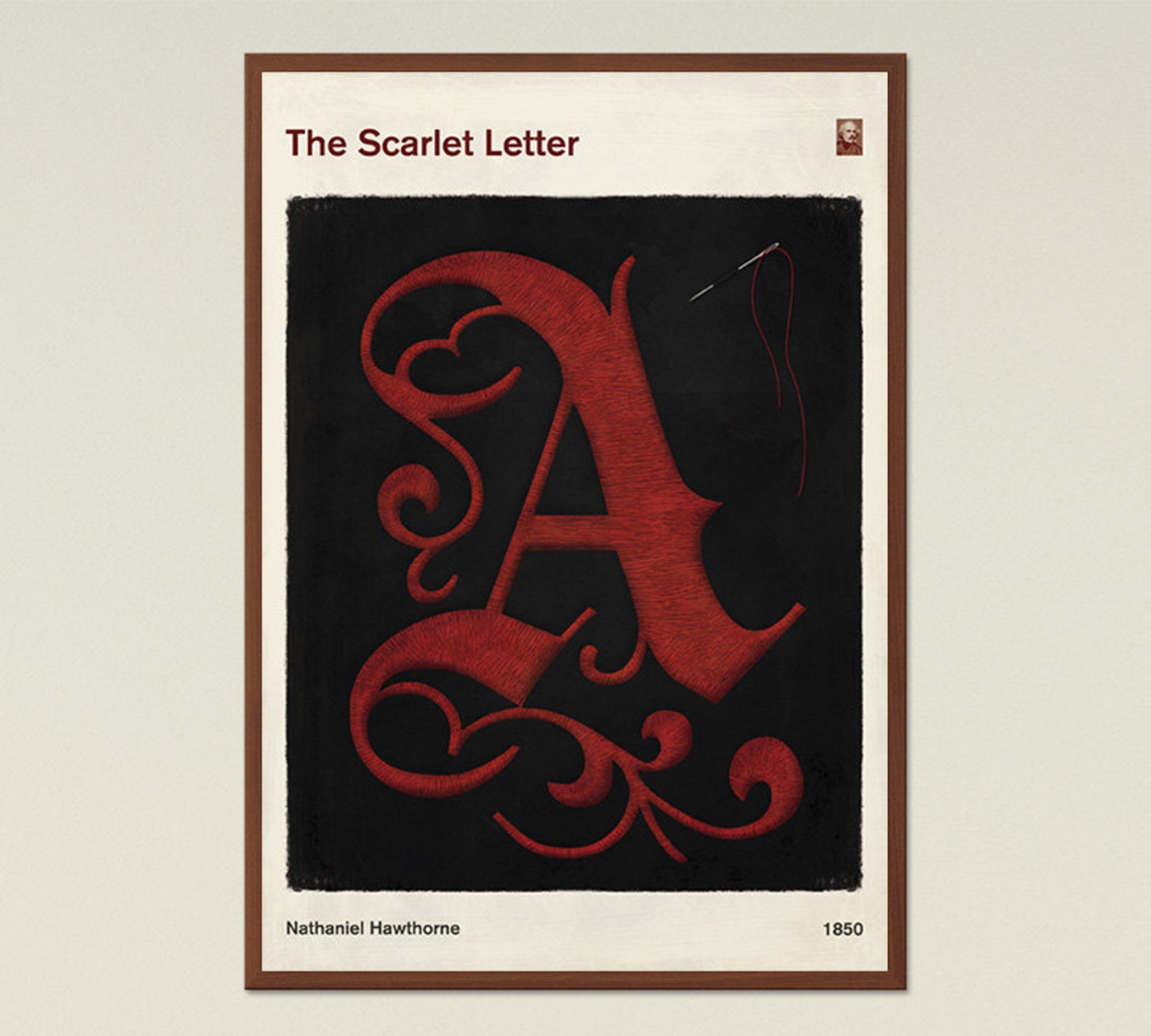 The Scarlet Letter Large Literary Book Cover Print Bookish - Etsy