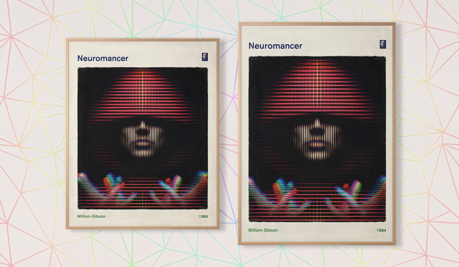 Neuromancer, William Gibson - Book Cover Poster Large, Literary Gift ...