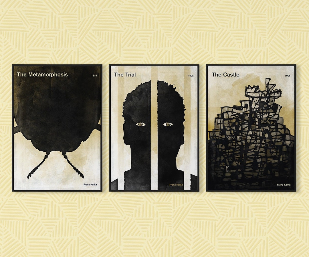 Franz Kafka Set of 3 Prints Book Cover Wall Art Large, Surrealist ...