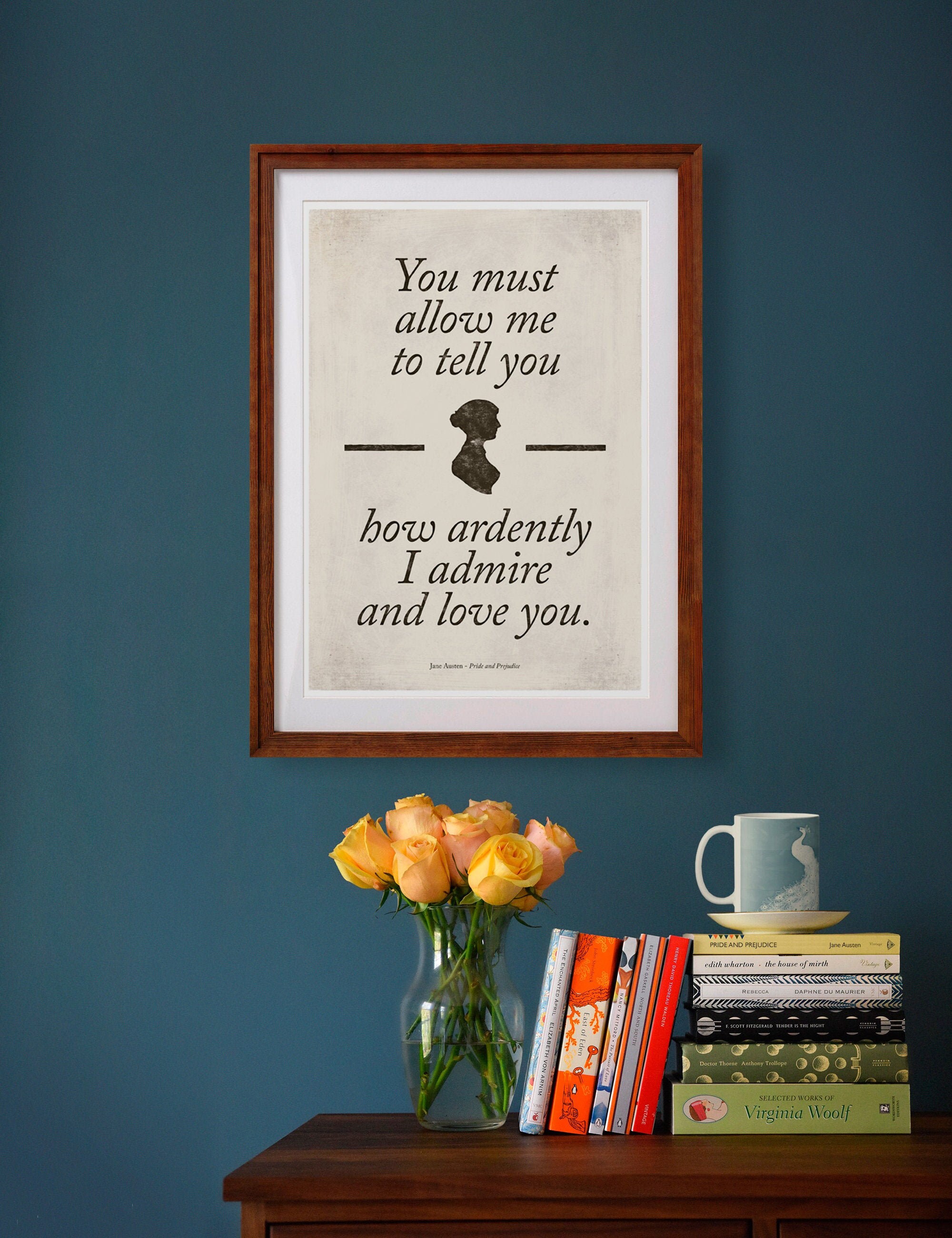 Jane Austen Pride and Prejudice Literary Quote Medium | Etsy