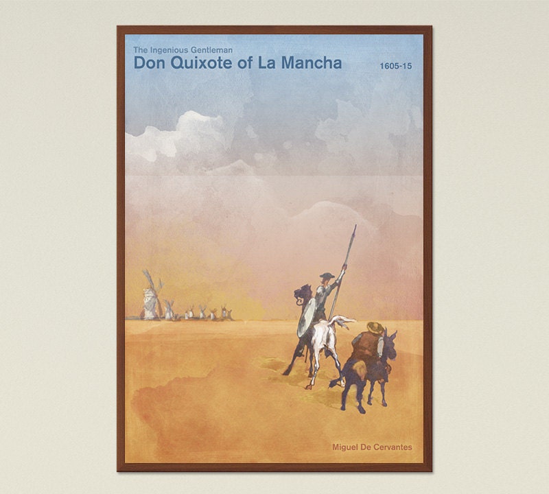 Don Quijote Miguel de Cervantes Poster literario Grande | Etsy