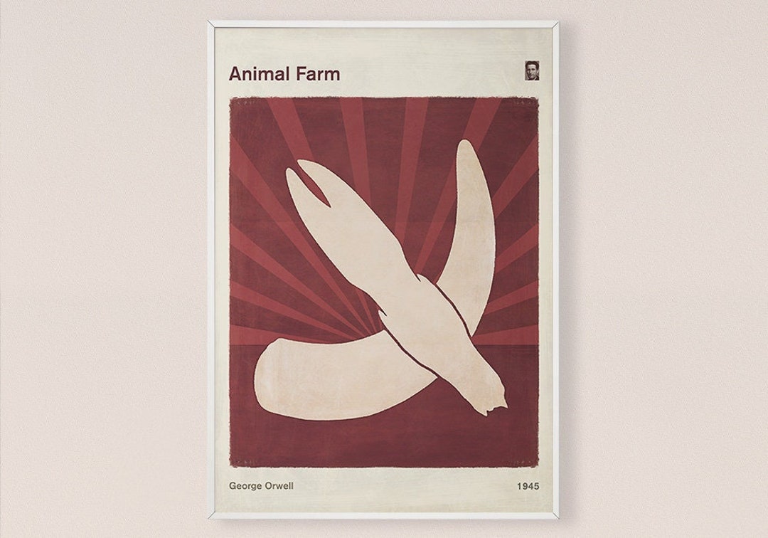 George Orwell Animal Farm, Dystopian Political Book Cover Poster Large ...