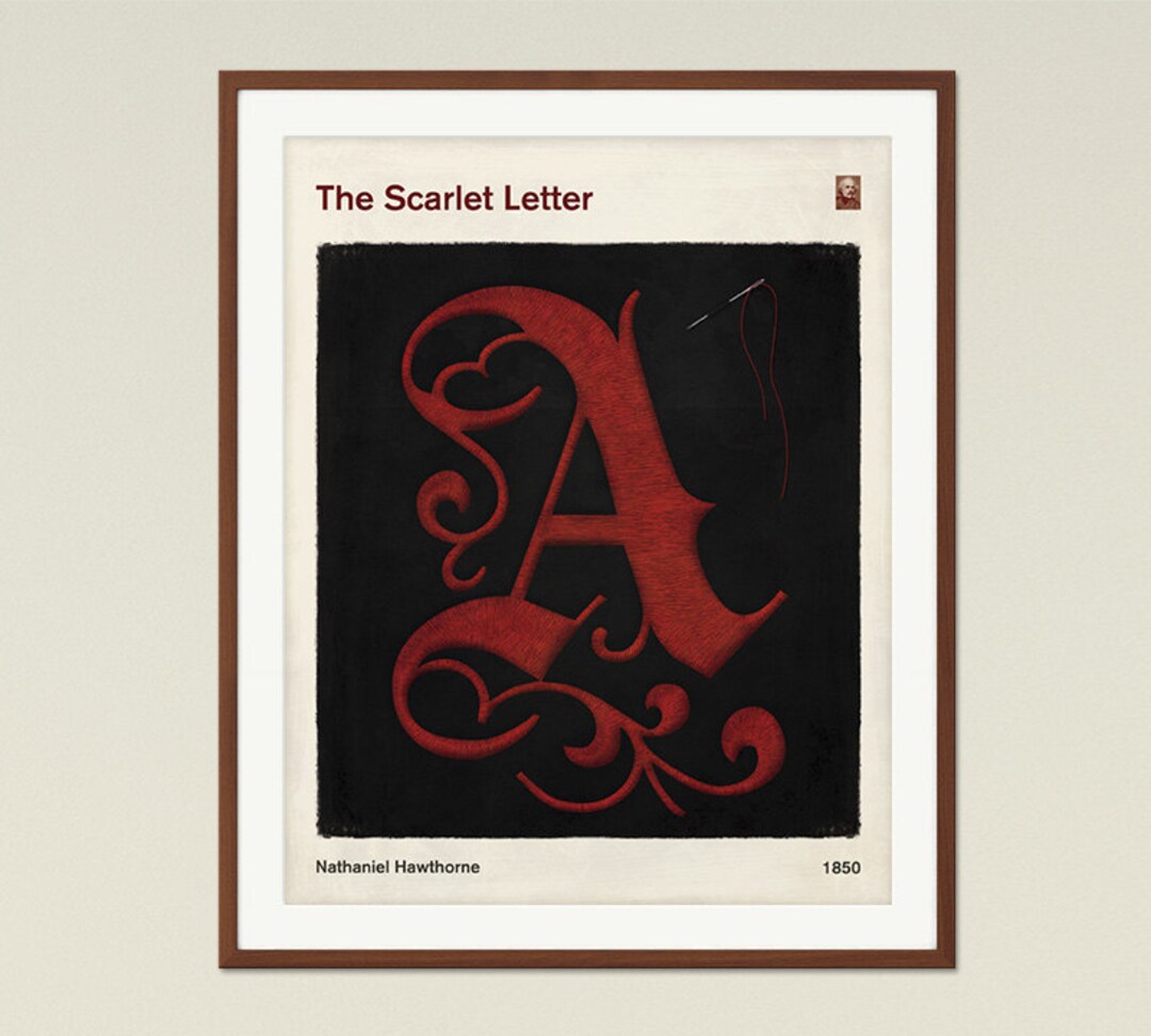 The Scarlet Letter - Medium Literary Book Cover Print, Bookish Gift ...