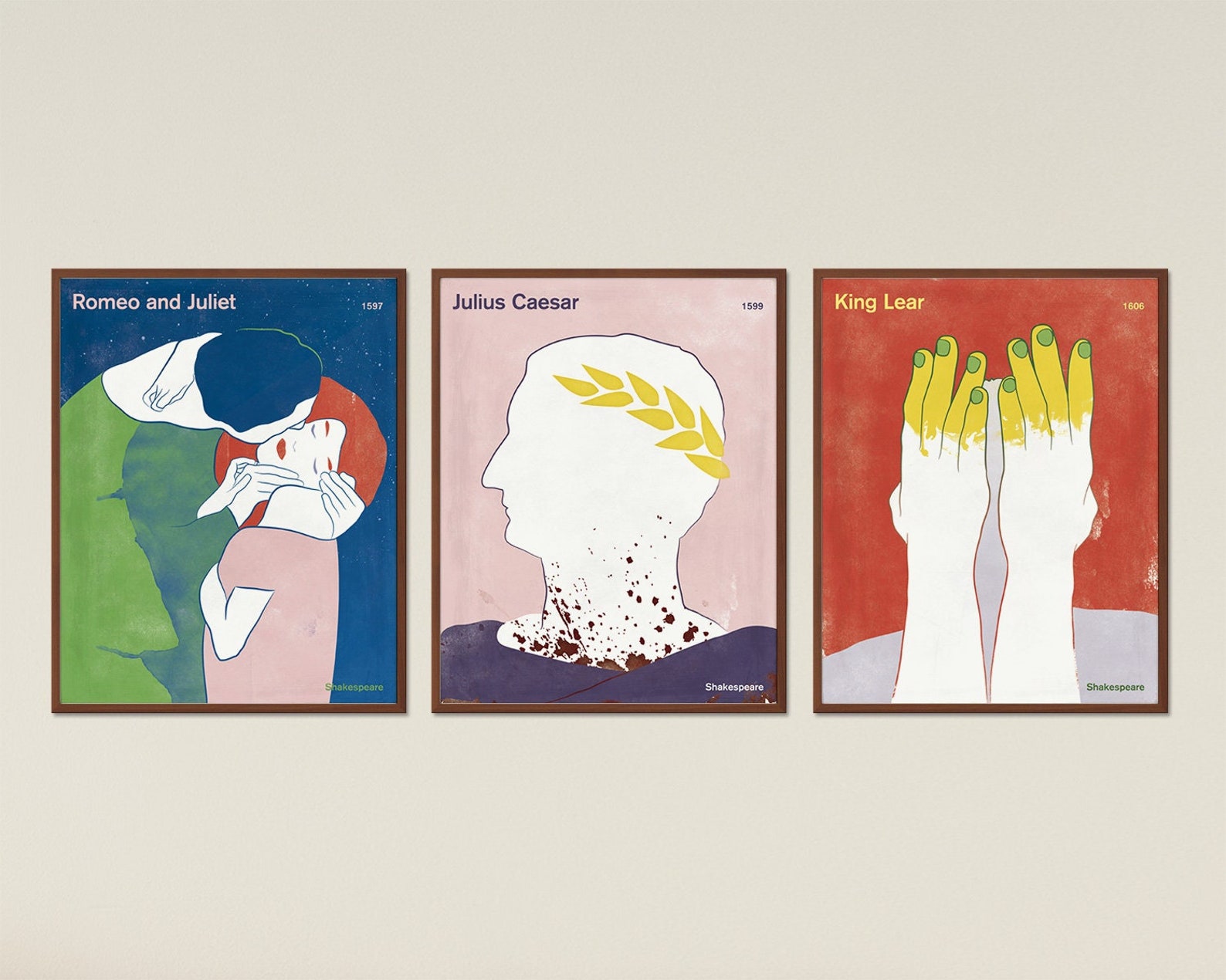 Shakespeare Set of 3 Prints Medium Literary Book Cover Posters ...