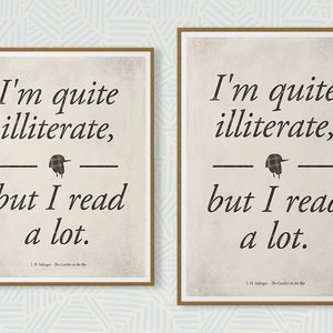 Salinger's the Catcher in the Rye - Small Literary Quote Print ...