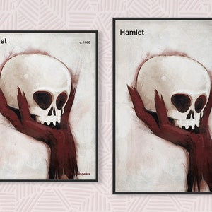 Hamlet, Shakespeare - Literary Book Cover Poster Large, Theater Poster ...