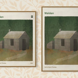 Thoreau "walden" - Large Literary Book Cover Minimalist Poster ...