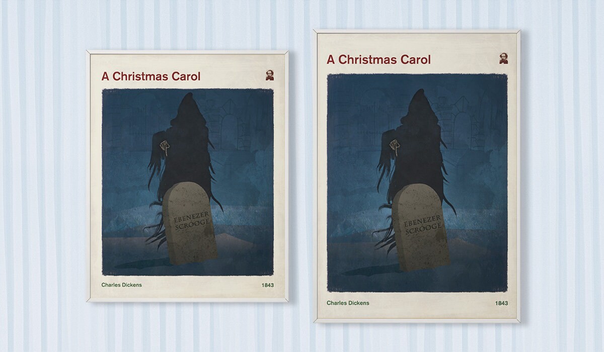 A Christmas Carol, Charles Dickens - Large Literary Poster, Literary ...