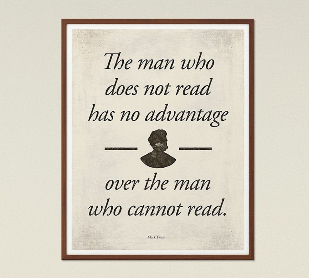 Mark Twain read Medium Literary Quote Print - Etsy