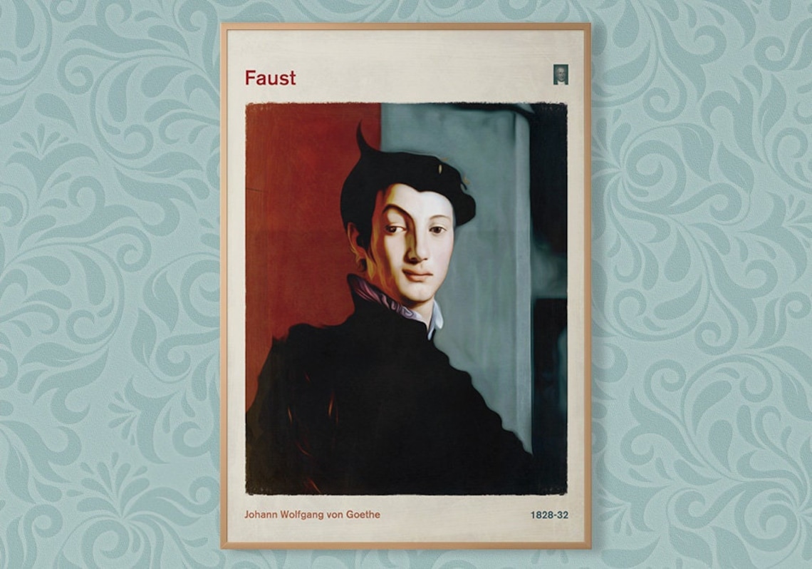 Faust Goethe Literary Book Cover Poster Large Literature - Etsy