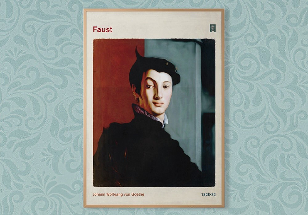 Faust, Goethe - Literary Book Cover Poster Large, Literature Art ...