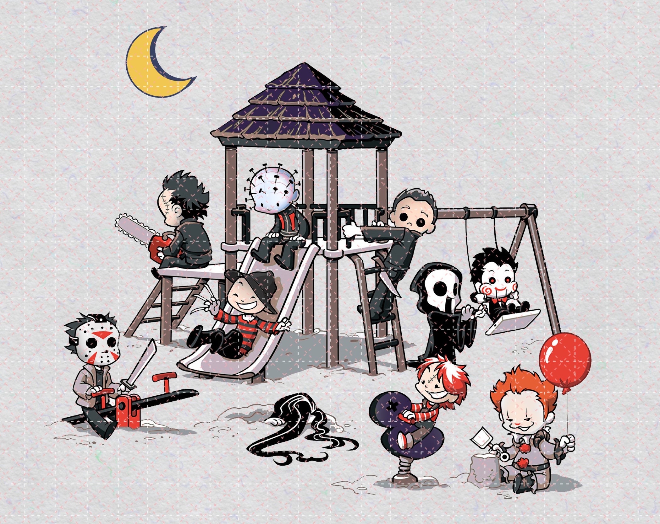 Chibi Horror Zeichen PNG Happy Halloween Halloween-Geschenk | Etsy