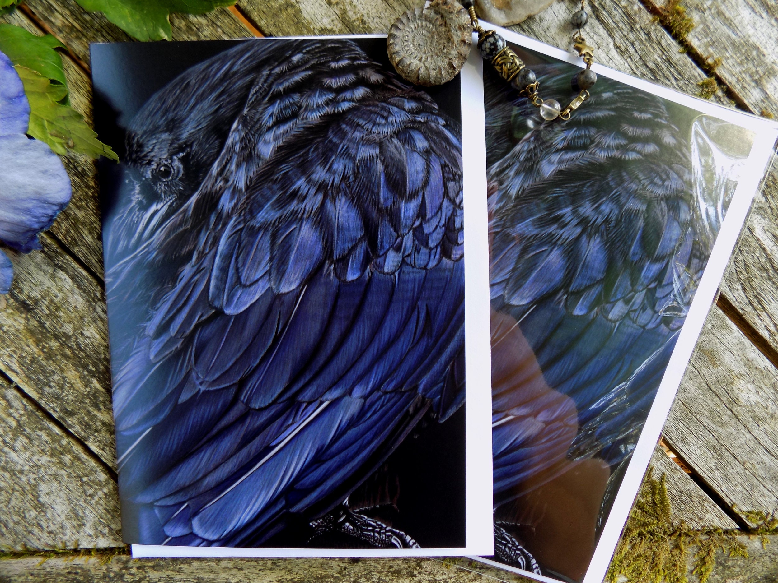 Raven Blank Greetings Card Art Card - Etsy