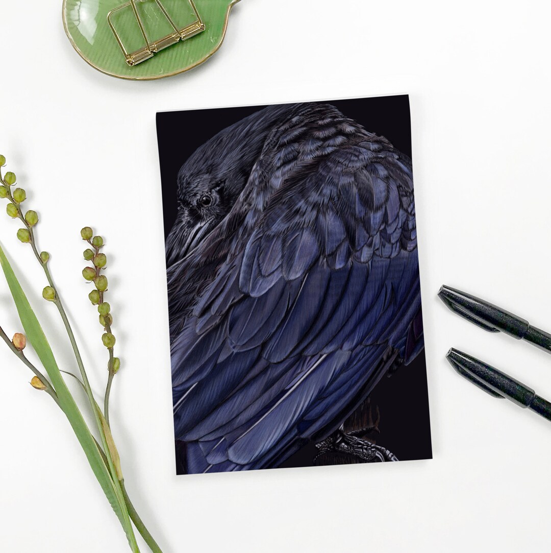 Raven Blank Greetings Card - Art Card - Etsy