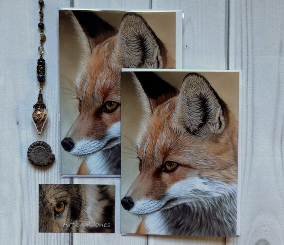 Red Fox Pastel Fox Blank Greetings Card Fox Art Card - Etsy