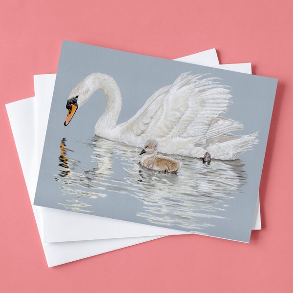 Swan Greeting Card - Etsy