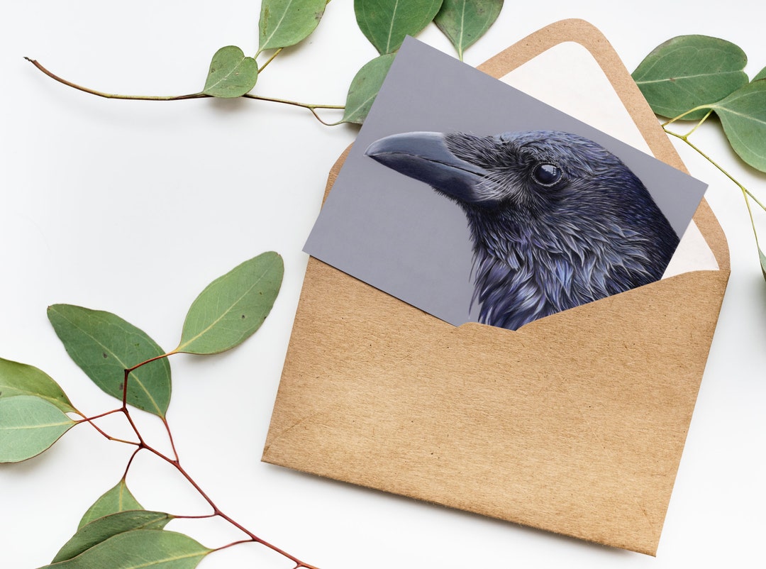 Raven Blank Greetings Card Art Card/notelet - Etsy UK