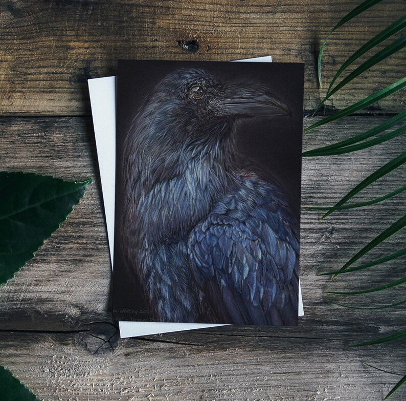 Raven Blank Greetings Card - Art Card - Etsy