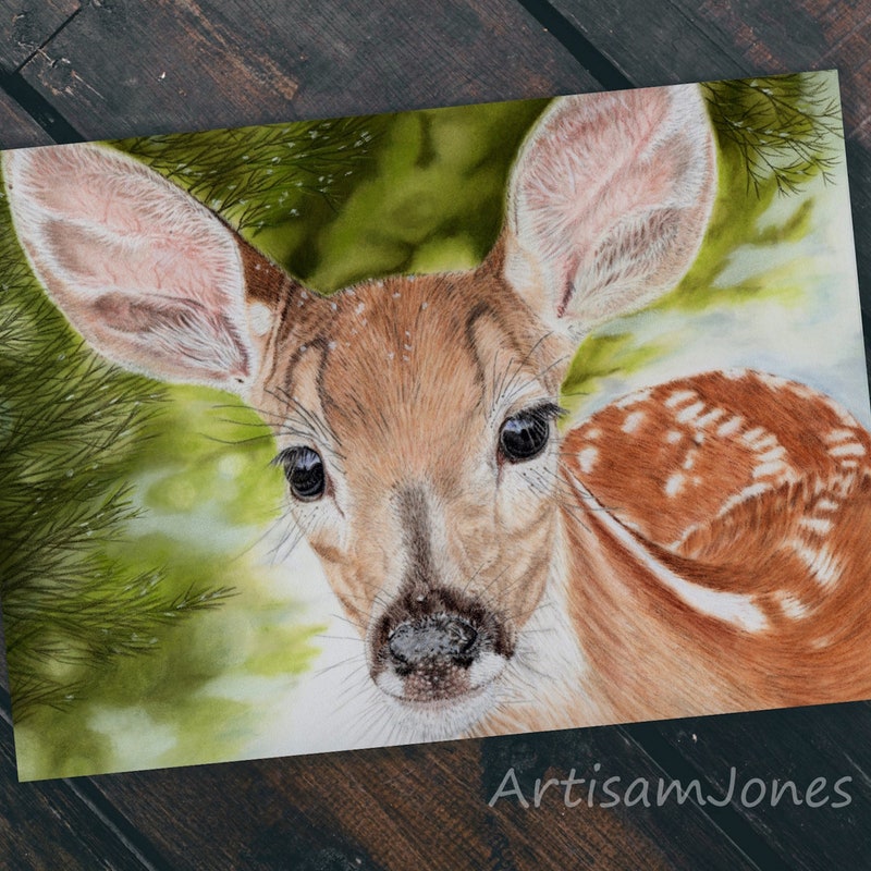 Deer Christmas Card - Etsy