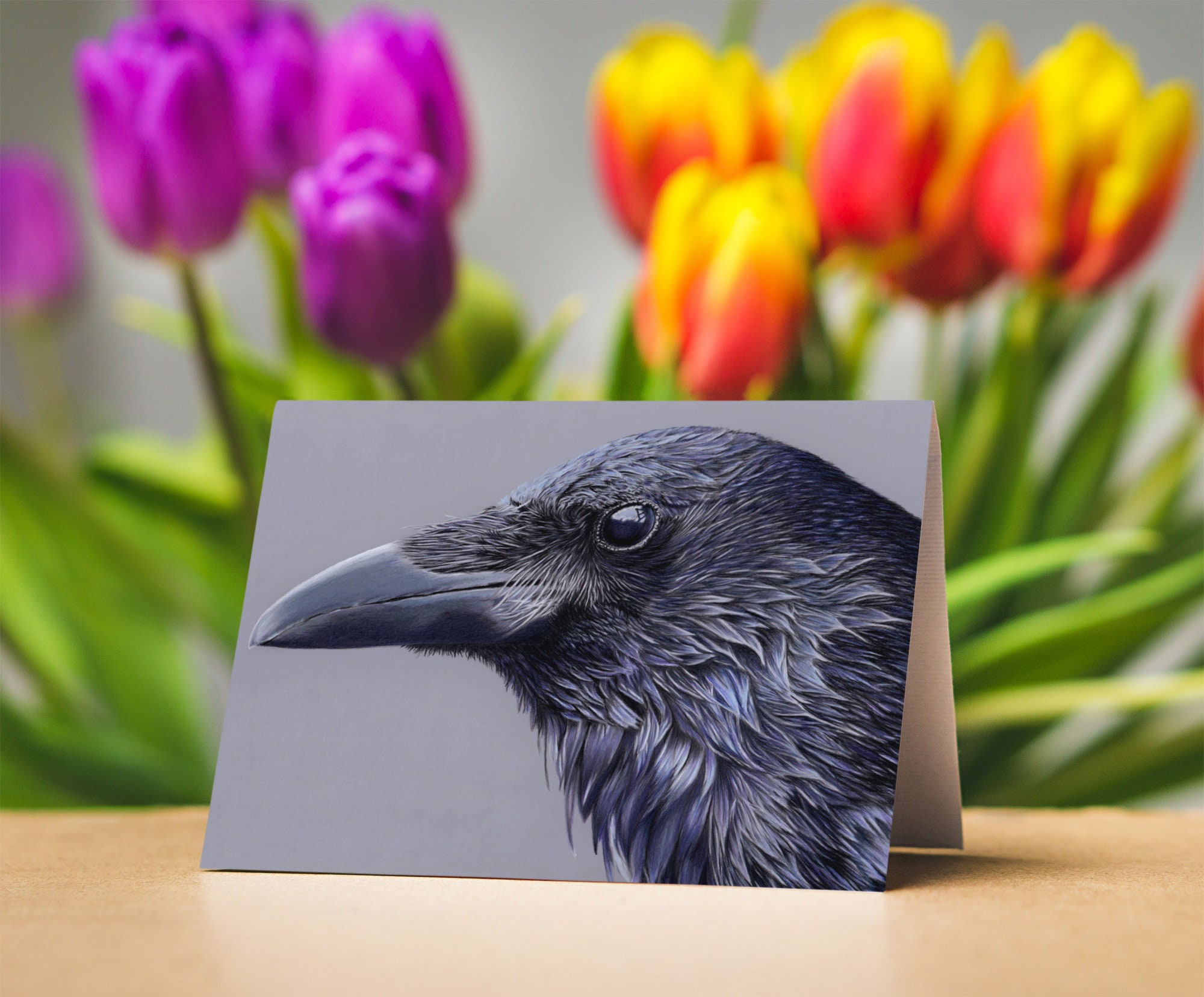 Raven Blank Greetings Card Art Card/notelet - Etsy UK