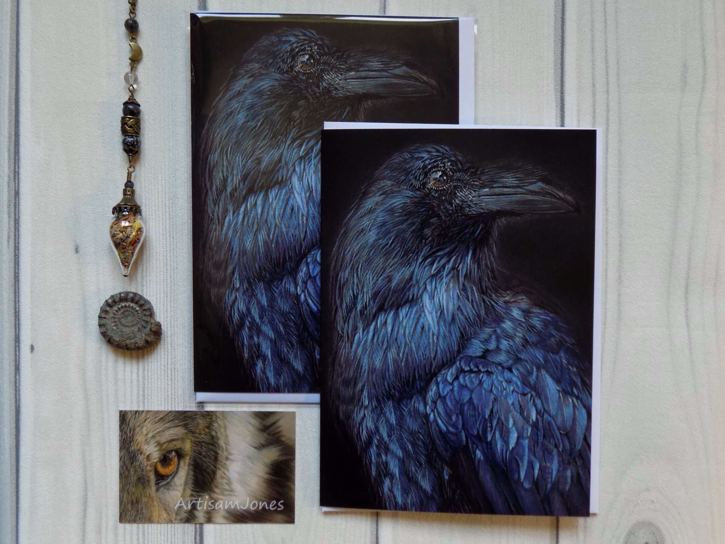 Raven Blank Greetings Card - Art Card - Etsy