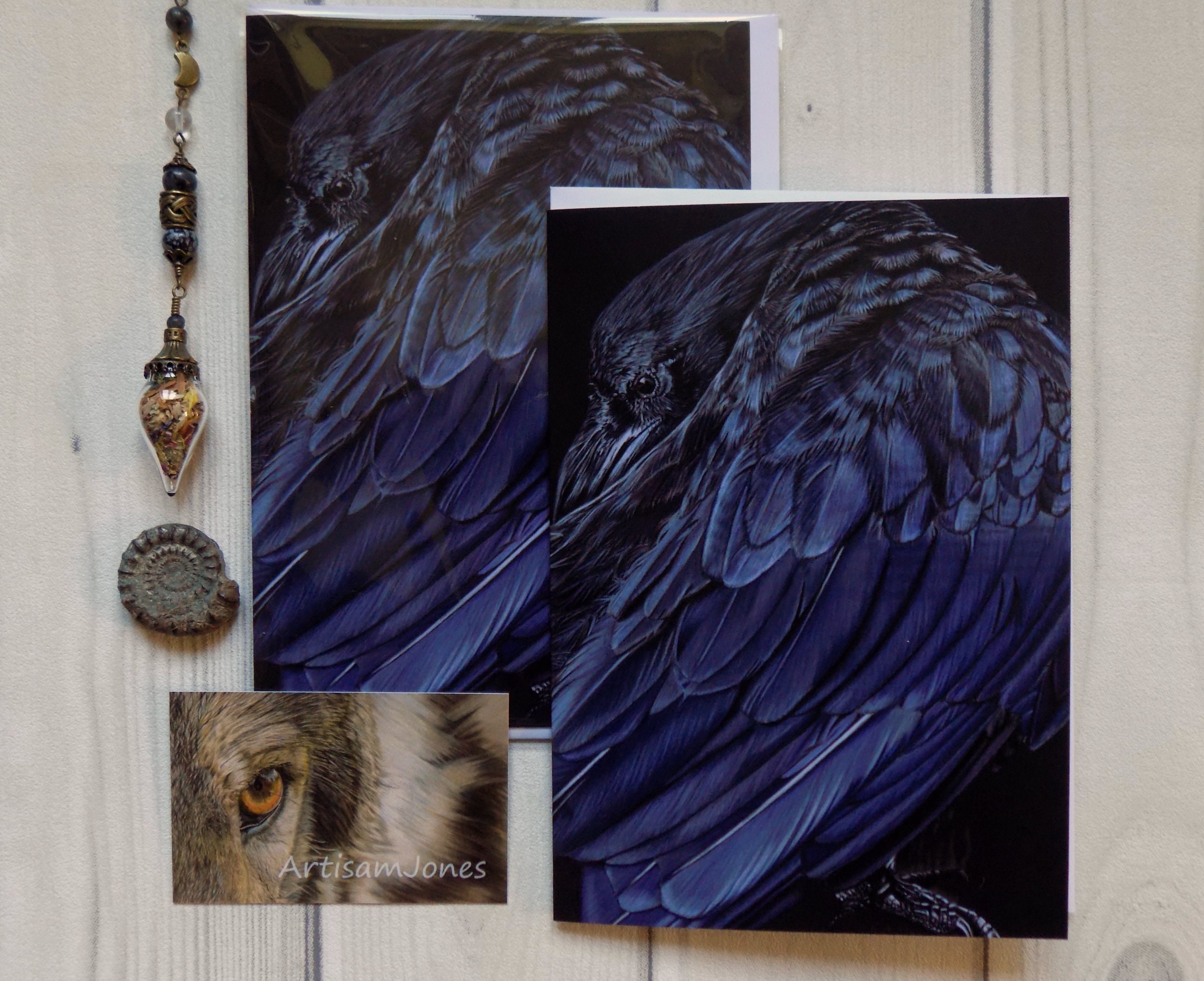 Raven Blank Greetings Card Art Card - Etsy