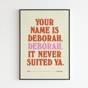 Pulp 'your Name is Deborah' Disco 2000 Inspired Lyrics Music A3 A4 A5 ...