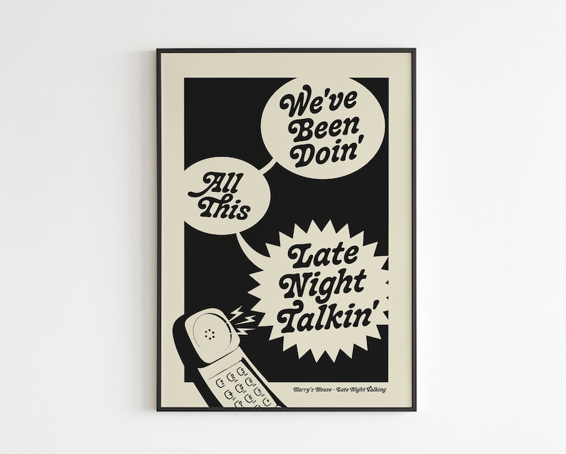 Harry Styles Late Night Talking Lyrics Music A3 A4 - Etsy Harry Styles Late Night Talking Lyrics Music A3 A4 - Etsy