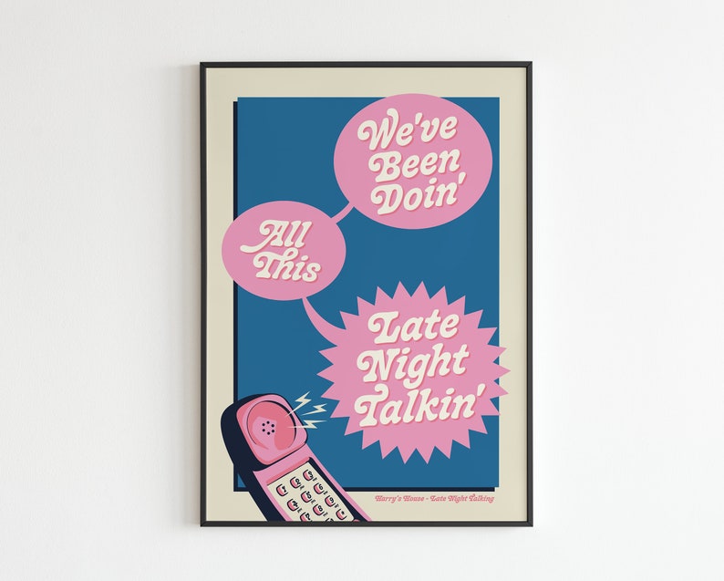 Harry Styles Late Night Talking Lyrics Music A3 A4 - Etsy Harry Styles Late Night Talking Lyrics Music A3 A4 - Etsy