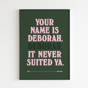 Pulp 'your Name is Deborah' Disco 2000 Inspired Lyrics Music A3 A4 A5 ...