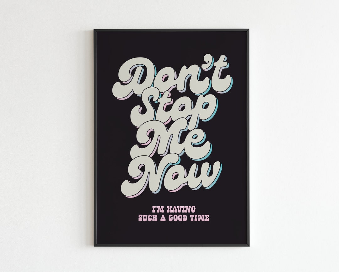 Queen 'don't Stop Me Now' Lyrics Music A3 A4 A5 Wall Art Poster Print ...
