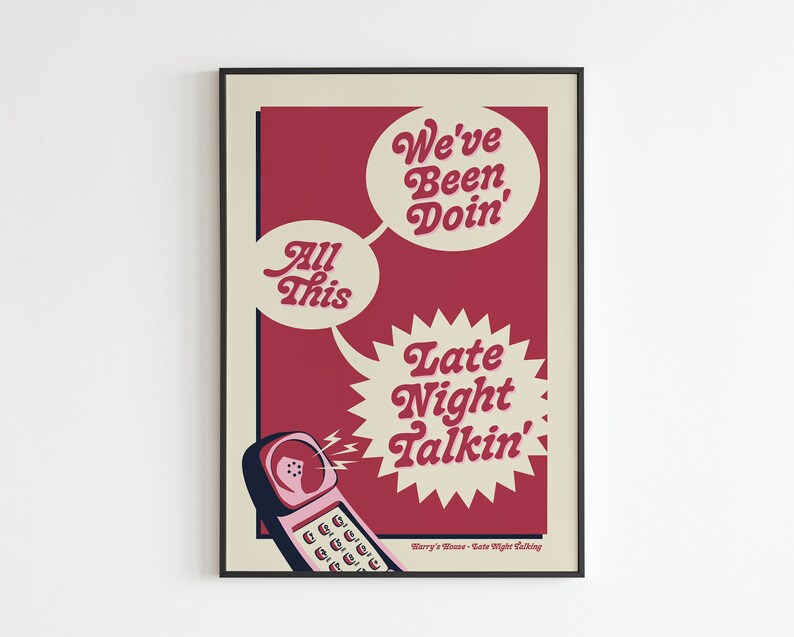 Harry Styles Late Night Talking Lyrics Music A3 A4 - Etsy Harry Styles Late Night Talking Lyrics Music A3 A4 - Etsy