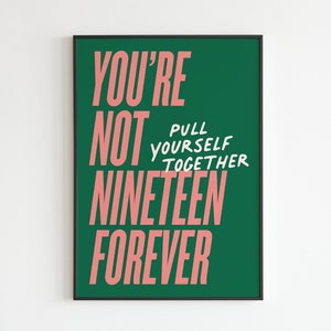 The Courteeners You're Not Nineteen Forever Lyrics | Etsy UK