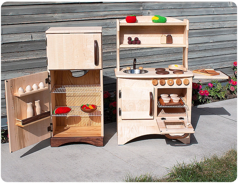 Simple Fridge Wooden Play Refrigerator Maple | Etsy