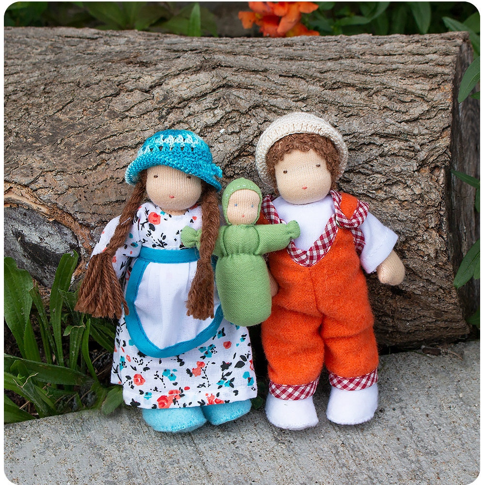 Waldorf Dollhouse Family Dolls Set of 3 | Etsy