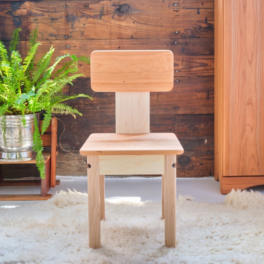 Simple Chair, Cherry and Maple Wood Child Sized 25 1/2 X 12 Inches - Etsy