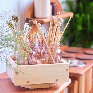 Table Top Art Caddy / Lazy Susan Cherry or Maple Wood With Removable ...