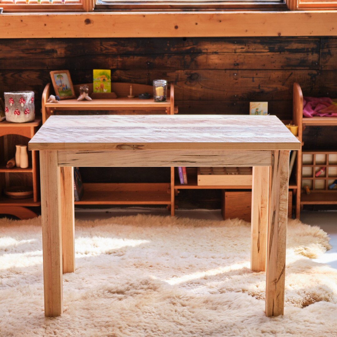 Maple Rustic Rough Sawn Table With Sturdy Legs Adult Height 42 X 28 X ...