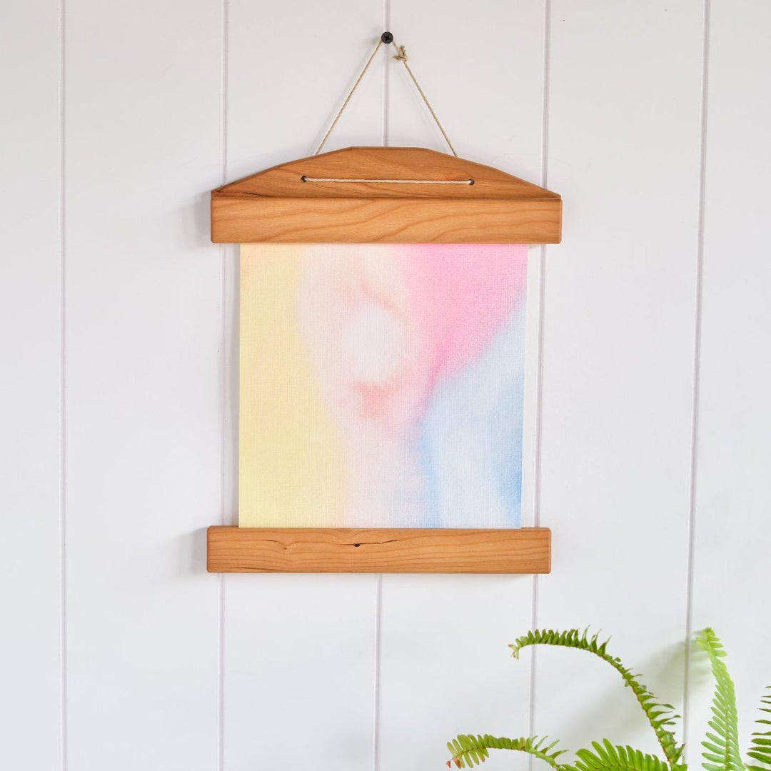 9.5" Cherry Wood Hanging Picture Frame With Magnets - Etsy