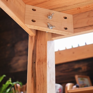 Maple Rustic Rough Sawn Table With Sturdy Legs Adult Height 42 X 28 X ...