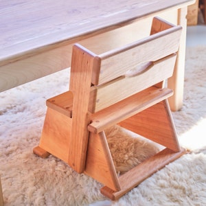 Folding Step Stool/chair (7 1/2 Inch High Seat) - Cherry Wood - Etsy