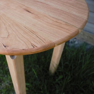 33 Round Cherry Wood Table With Maple Accents Adult or Child Height ...