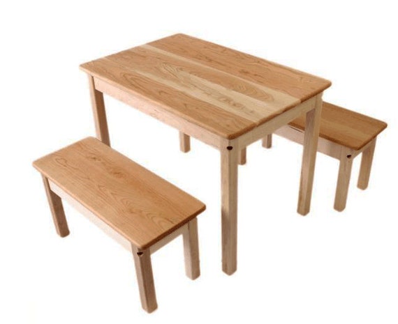 Simple Cherry & Maple Table With Two Benches - Etsy